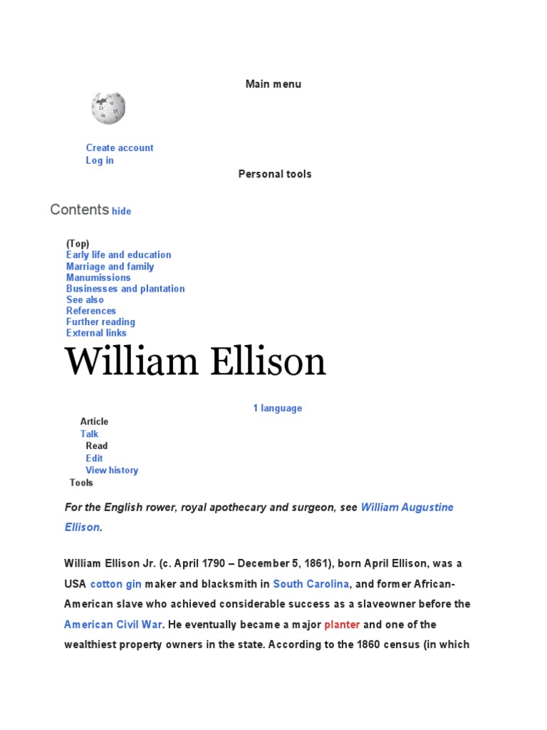 William Ellison: From Slave to Wealthy Planter | PDF | Slavery | Unfree ...