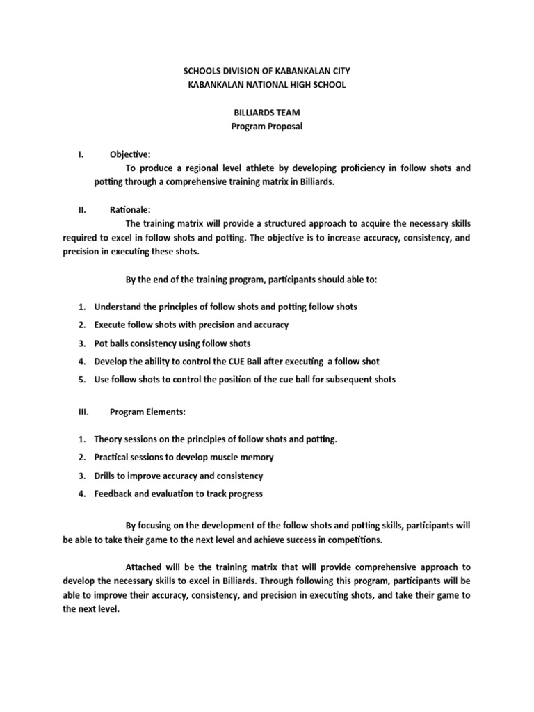 Billiard-Proposal | PDF