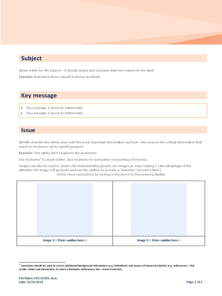 0940 Sms Template Safety Alert | PDF | Information | Computing