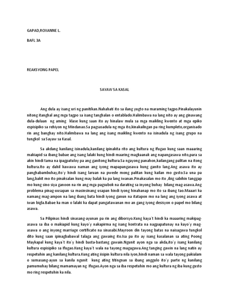 Reaksyong Papel | PDF