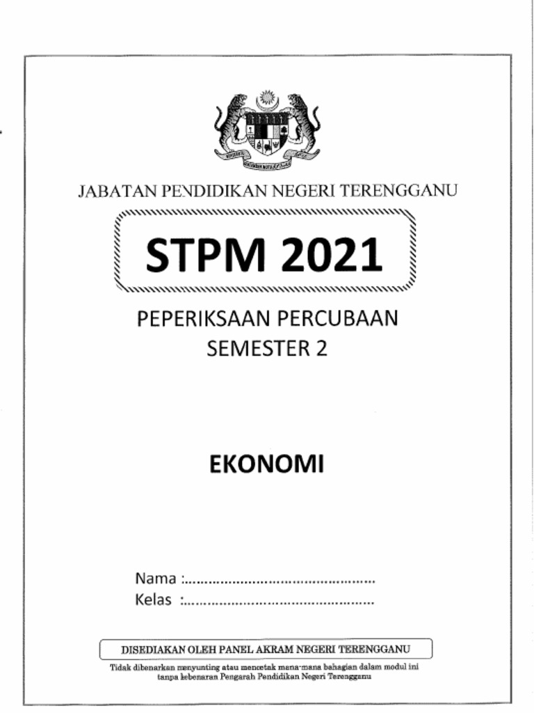 Soalan STPM2021 PPS2 Ekonomi | PDF