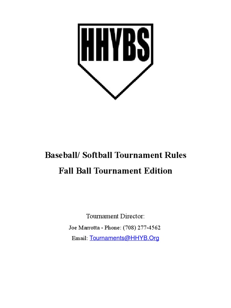 Fall Ball Tournament Rules for Baseball/Softball | PDF | Softball | Pitcher
