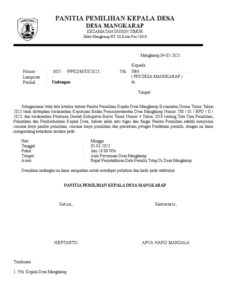 UNDANGAN KE KPPS | PDF