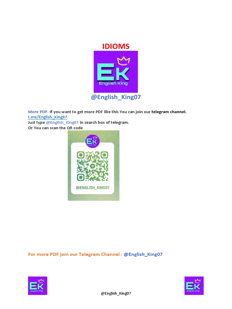 IDIOMS JSJSJSK | PDF