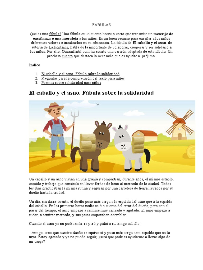 Fabulas Pdf Fábula Burro