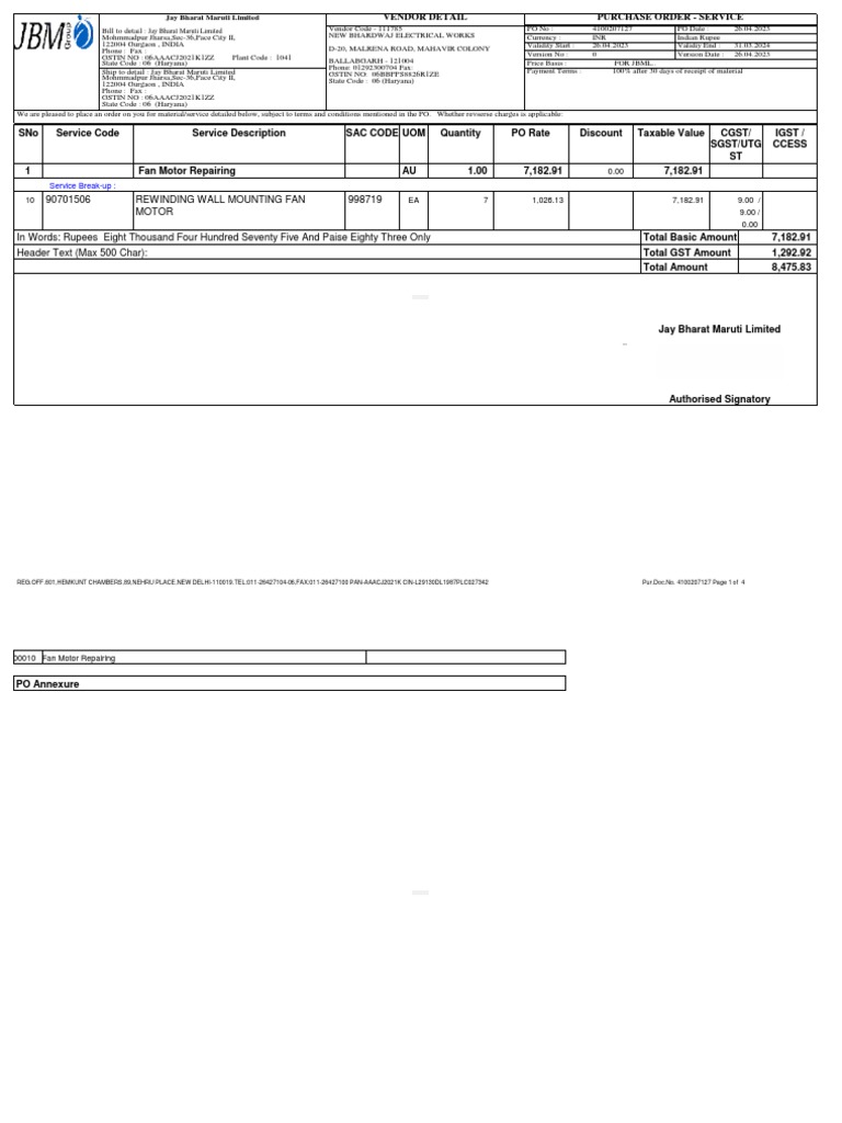 Vendor Purchase Order Details | PDF | Invoice | Quality Assurance