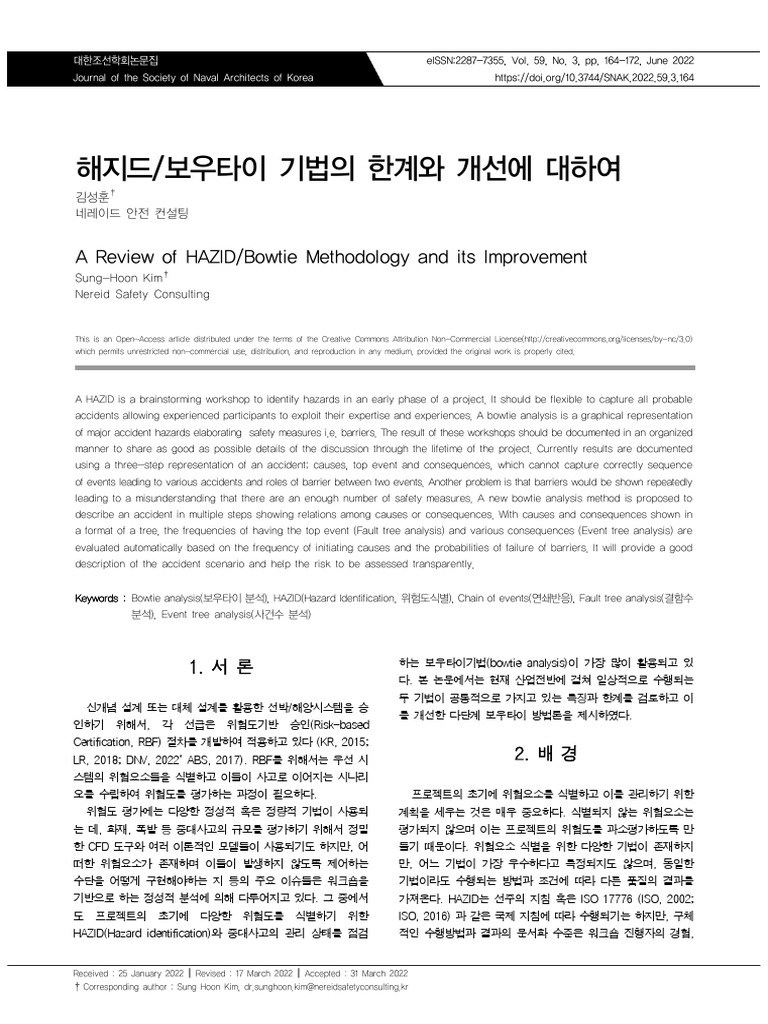 A Review of HAZID - Bowtie Methodology and Its Improvement | PDF