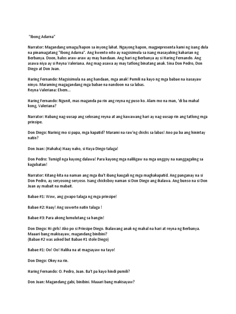 Ibong Adarna Script | PDF