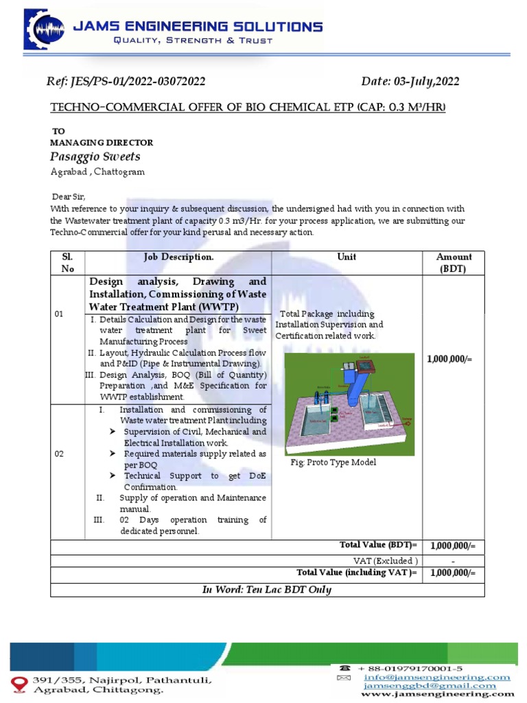 ETP Quotation | PDF | Sewage Treatment | Water Treatment