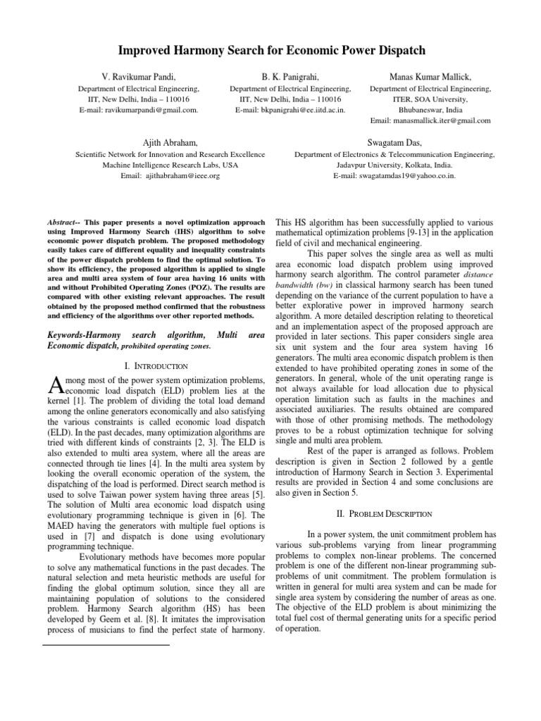 Improved Harmony | PDF | Metaheuristic | Mathematical Optimization