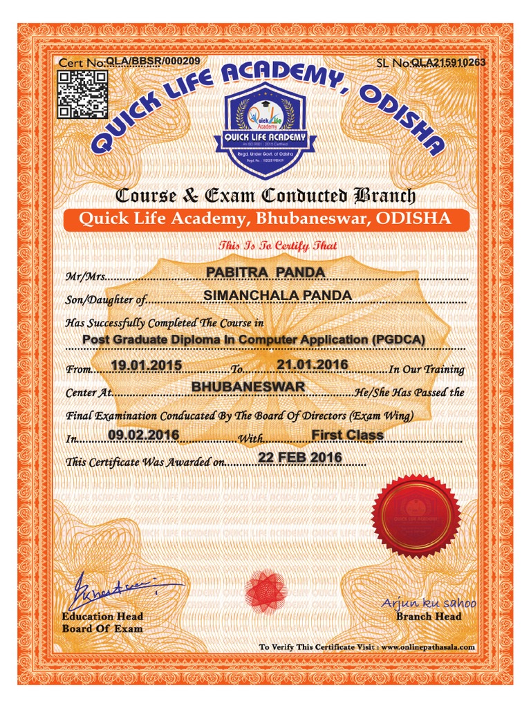 Quick Life Academy, Bhubaneswar, ODISHA: Pabitra Panda Simanchala Panda | PDF