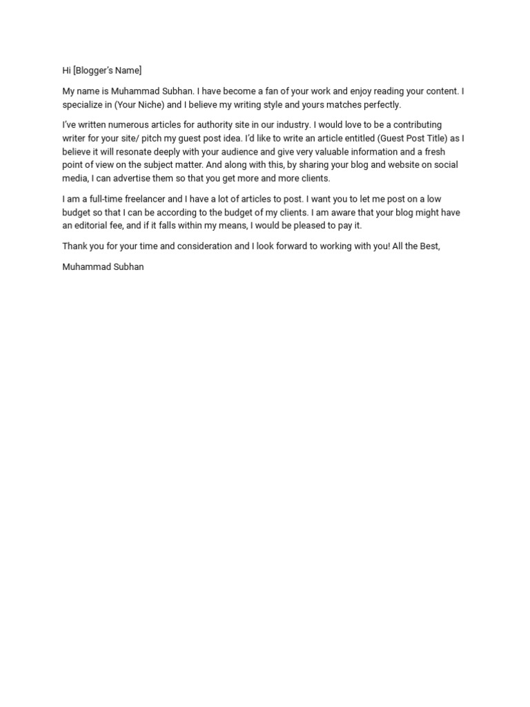 Guest Posting Template | PDF