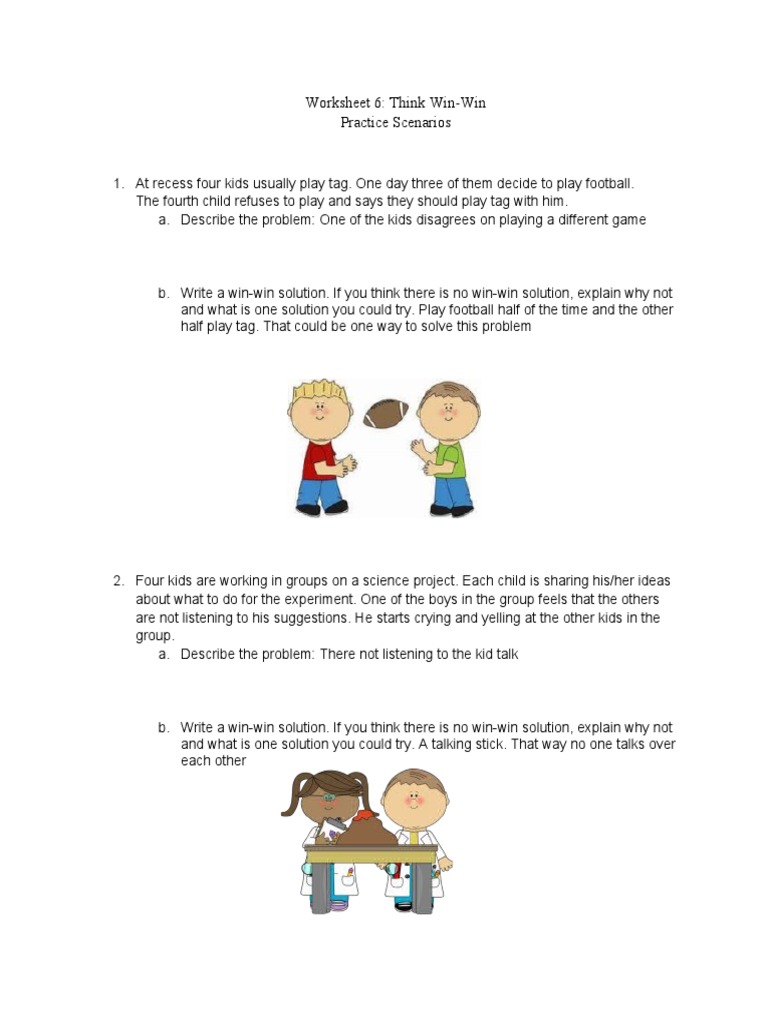 Worksheet 6 Think Win-Win | PDF