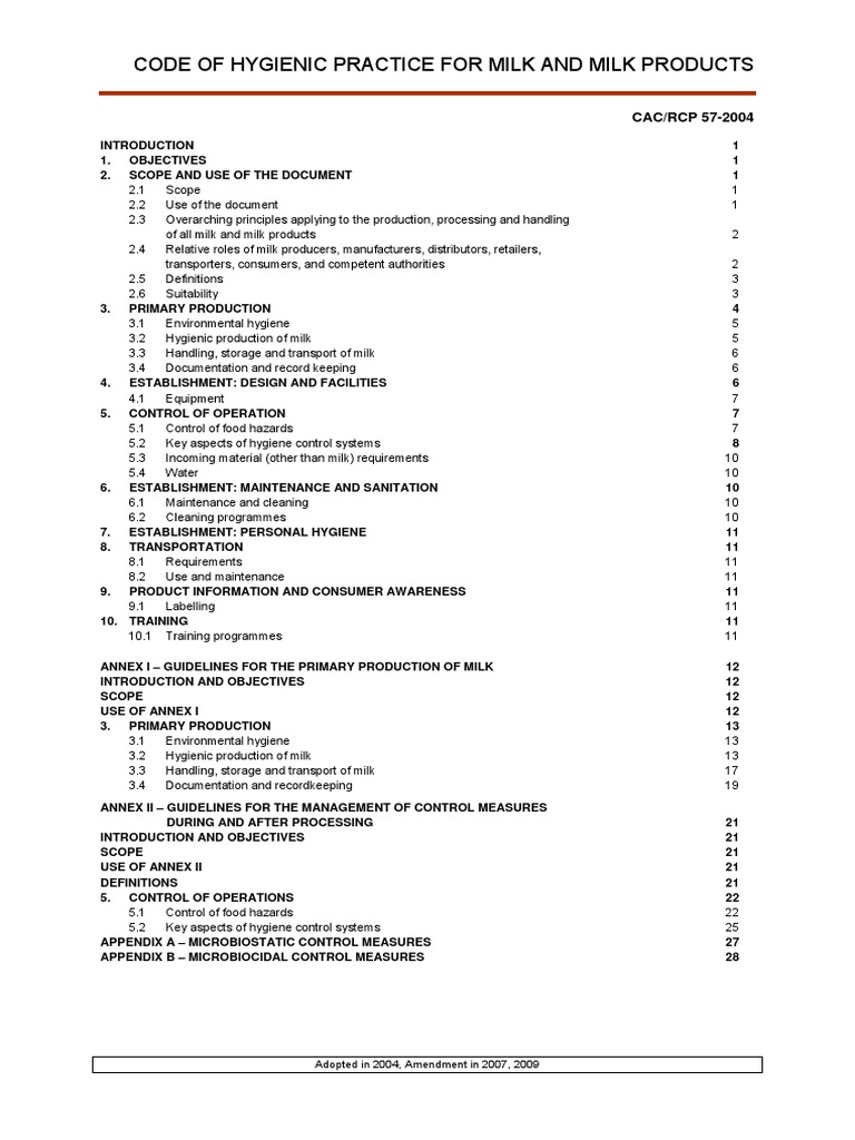 CAC - RCP 57-2004 Code of Hygienic Practice For Milk and Milk Products ...