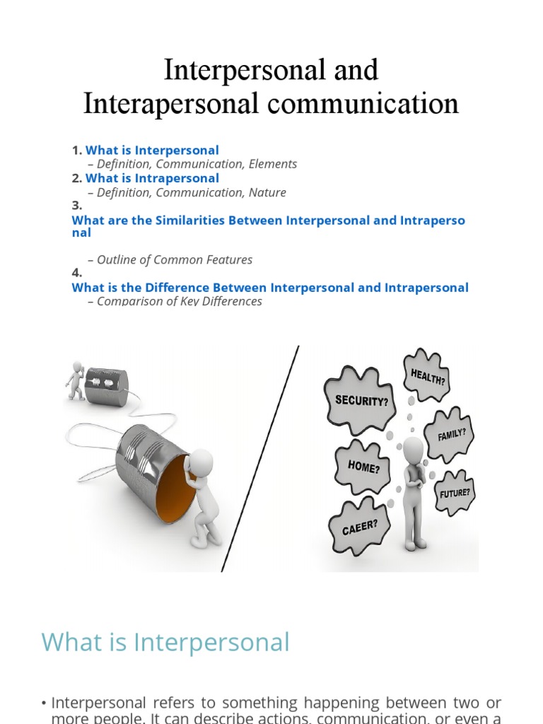 Interpersonal vs Intrapersonal Communication Skills | PDF ...