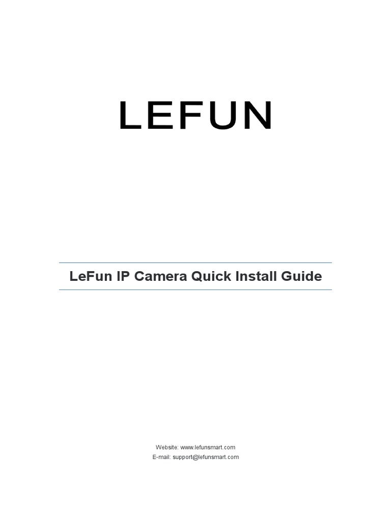 LeFun IP Camera Installation Guide | PDF | Wi Fi | Mobile App