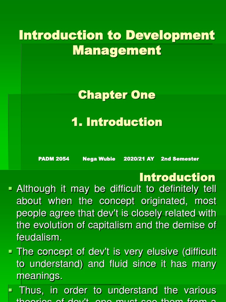 Chapter One - An Overview of Development Management | PDF | Governance ...