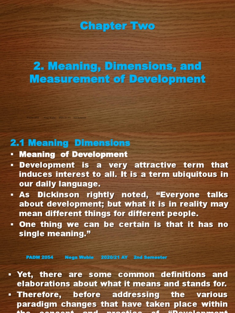 2 Chapter Two Meaning, Dimensions, and Measurement of Development | PDF