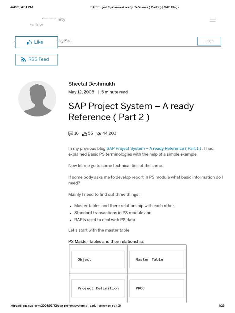 SAP Project System - A Ready Reference (Part 2) - SAP Blogs | PDF | Software Development ...