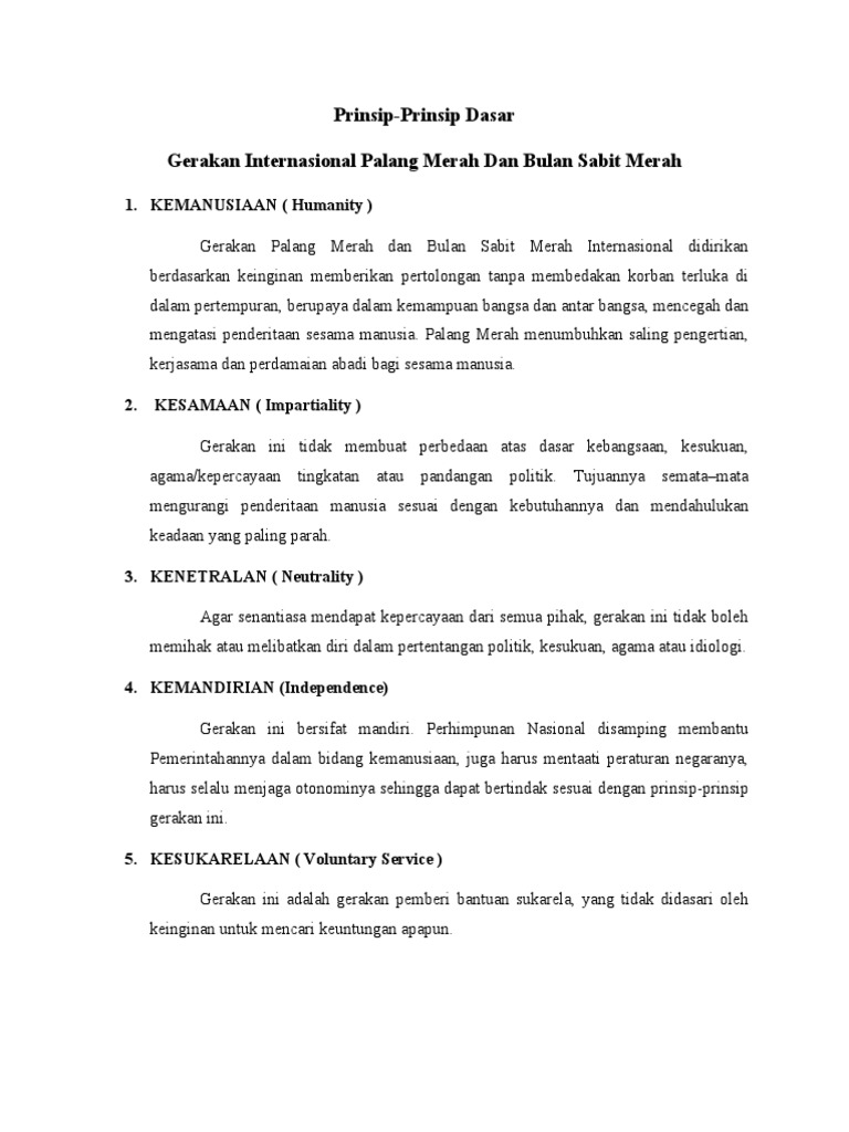 Prinsip-Prinsip Dasar Gerakan Internasional Palang Merah Dan Bulan ... Prinsip-Prinsip Dasar Gerakan Internasional Palang Merah Dan Bulan ...
