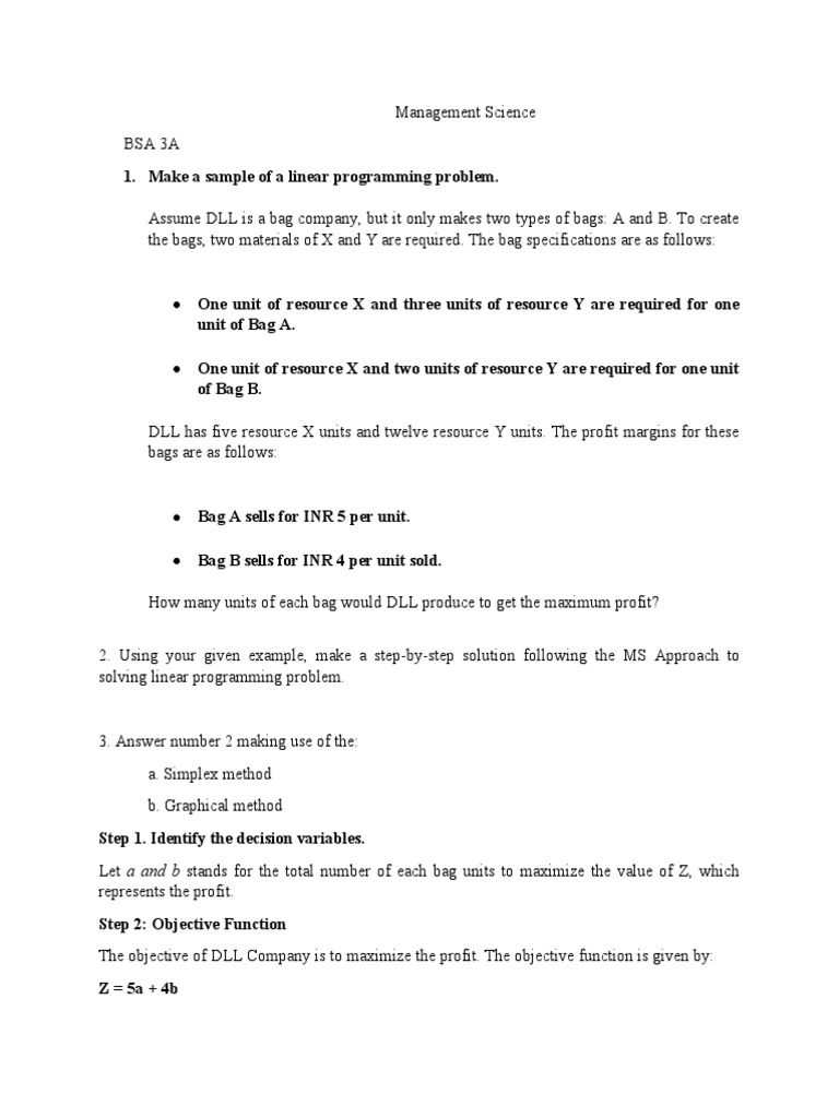 Management Science | PDF | Linear Programming | Mathematical Optimization