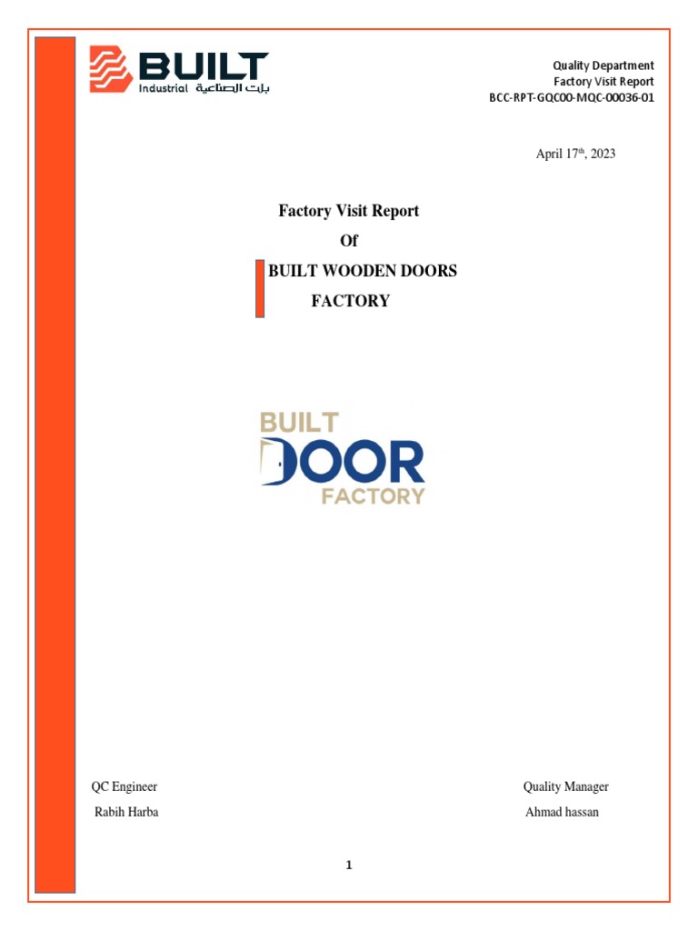 Factory Visit Report of Built Wooden Doors Factory | PDF | Factory ...