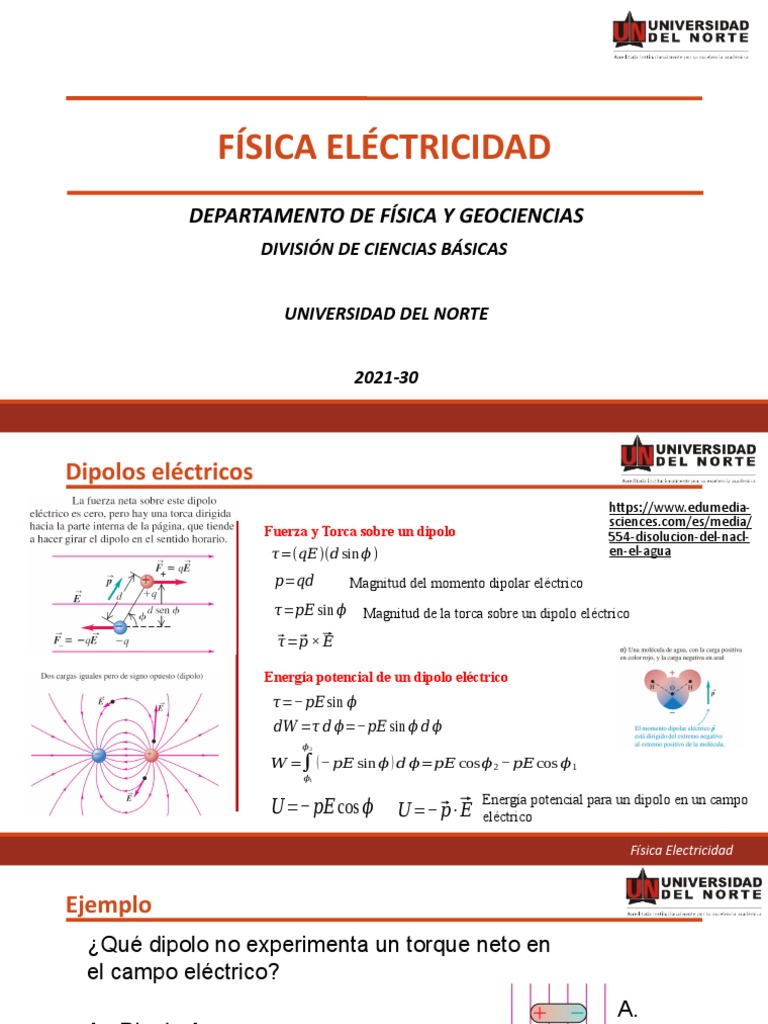 Física Eléctricidad | PDF | Campo eléctrico | Dipolo