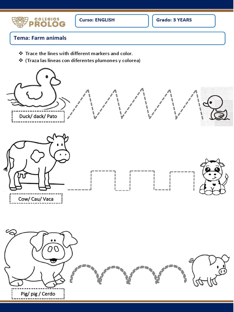 Actividades de animales de granja para preescolar | PDF