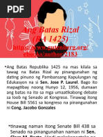 Aralin 1 Batas Rizal R.A. 1425 | PDF