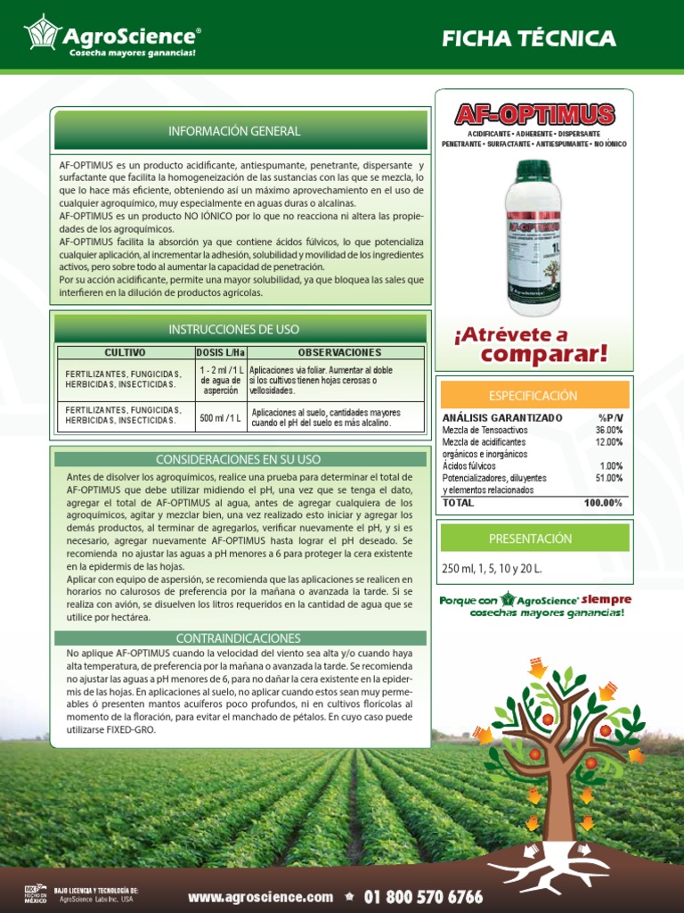 Mejora Agroquímica con AF-OPTIMUS | PDF