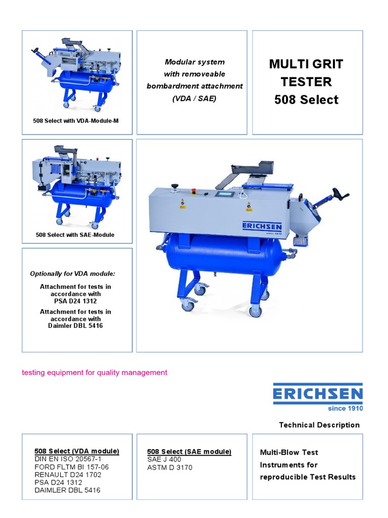 Multi Grit Tester 508 Select: Modular System With Removeable ...