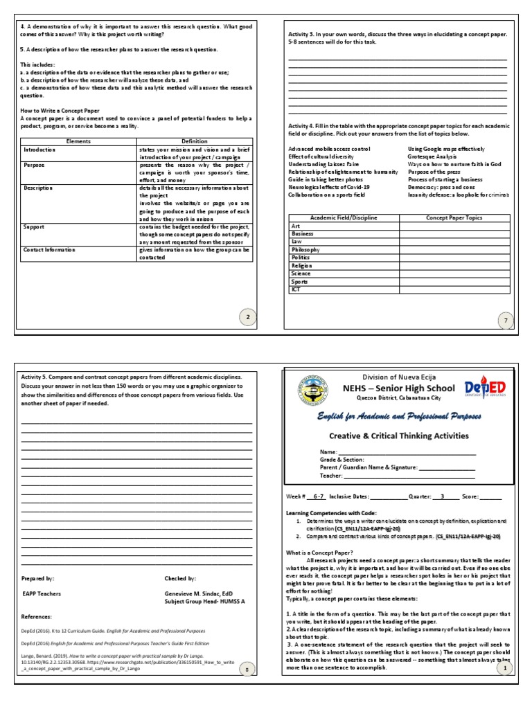Eapp Las q3 Weeks 6 7 | PDF | Data | Concept