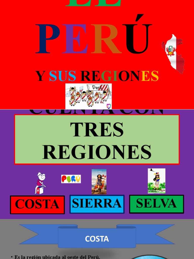 Las tres regiones geográficas del Perú: Costa, Sierra y Selva | PDF