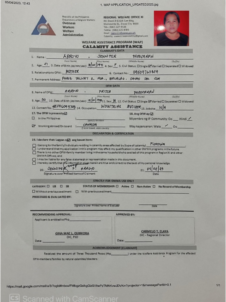 1.wap Application Form | PDF