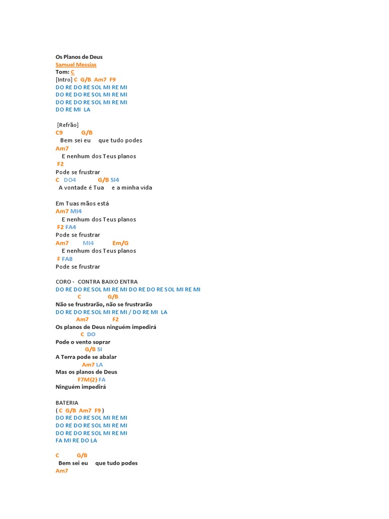 Os Planos de Deus FLAUTAS CORDAS | PDF