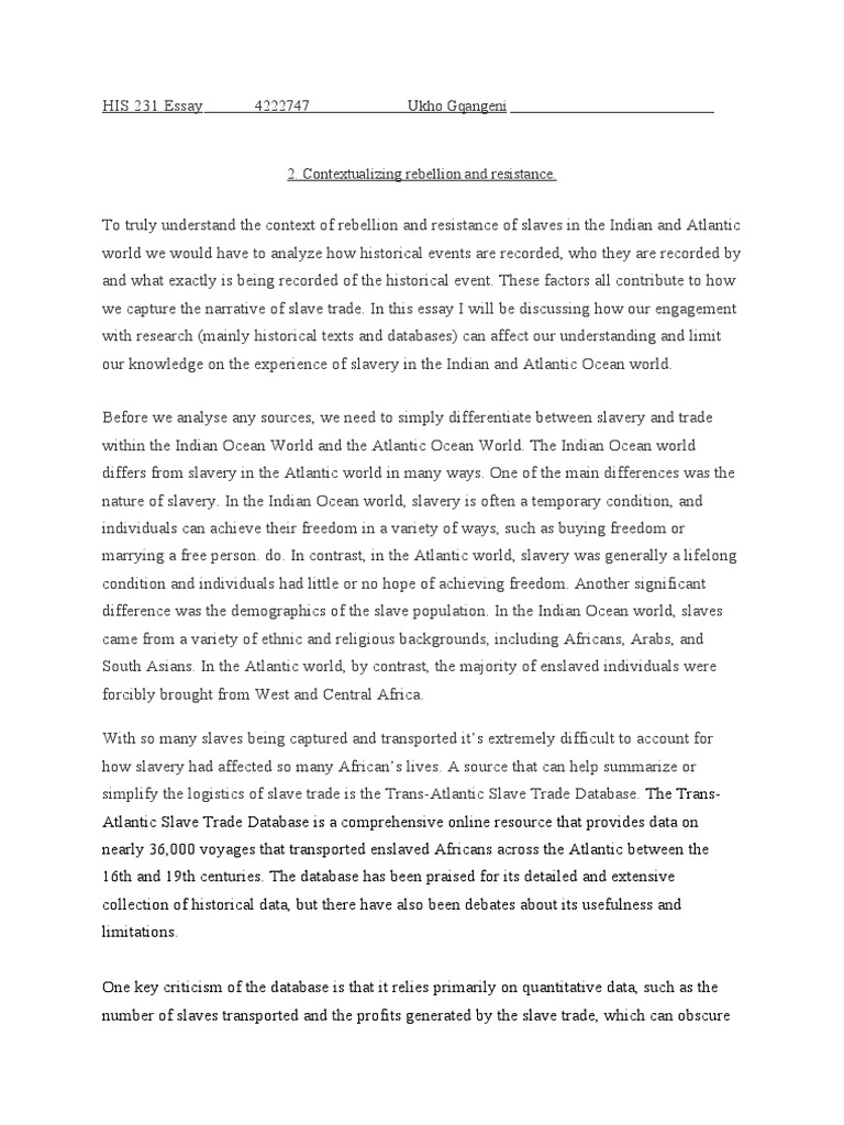 Slave Trade: The Trans-Atlantic. | PDF | Atlantic Slave Trade | Slavery