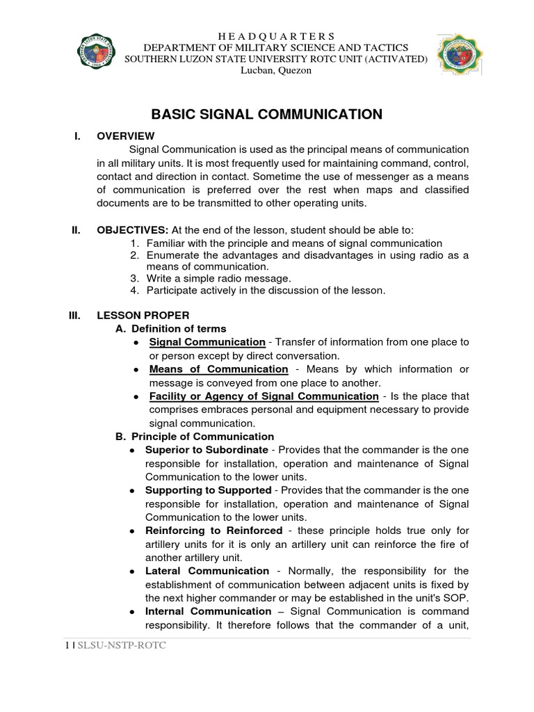 Basic Signalcommunication 2ND Semester S.Y. 2022 2023 | PDF | Radio | Communication