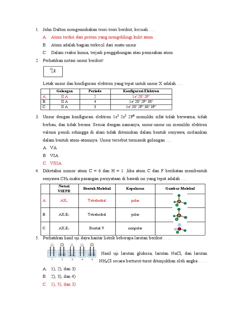 Contoh Soal Kimia XII MIPA | PDF