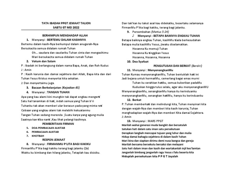 Tata Ibadah PPGT | PDF