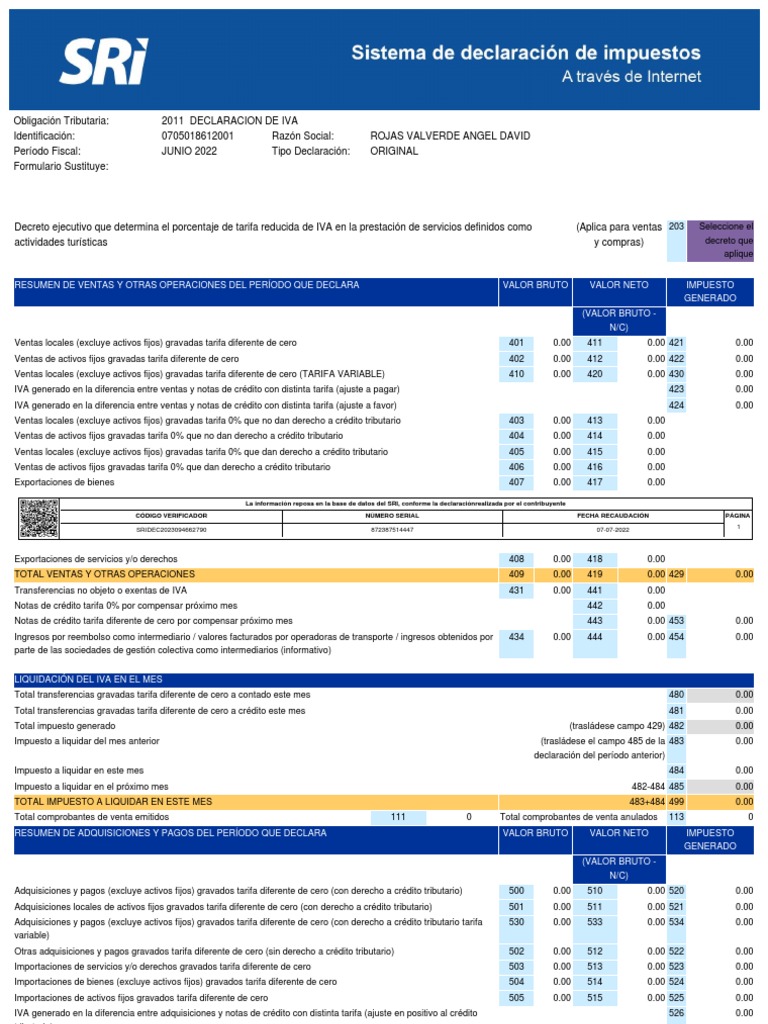 Declaracion Iva Ejemplo | PDF | Impuesto al valor agregado | Impuestos