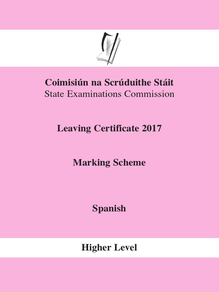 Analysis of the Spanish Leaving Certificate 2017 Marking Scheme | PDF ...