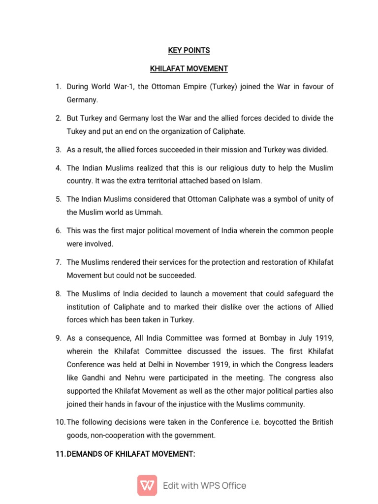 Khilafat Movement | PDF | Caliphate