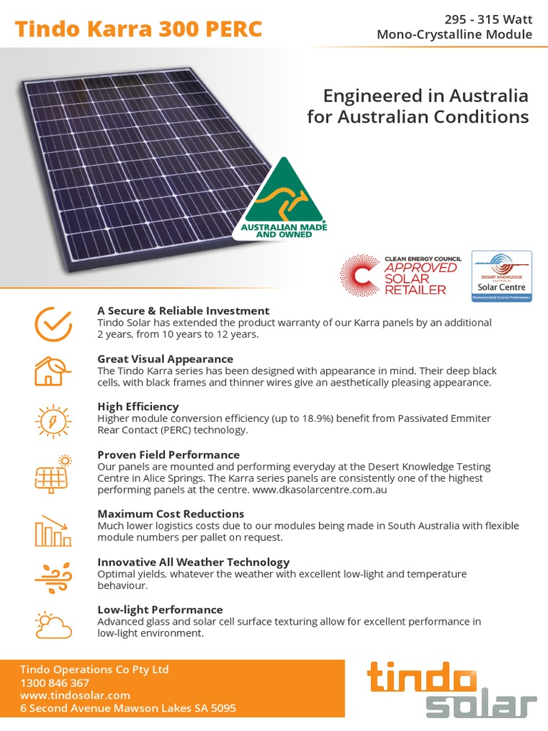 Tindo Panel Data Sheet | PDF | Electrical Engineering | Electricity