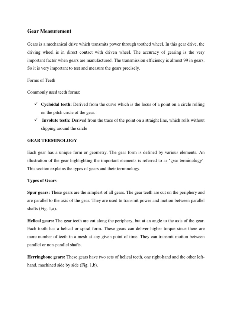 Gear Measurement | PDF | Gear | Geometry