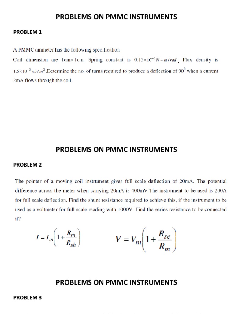 PMMC Problems | PDF