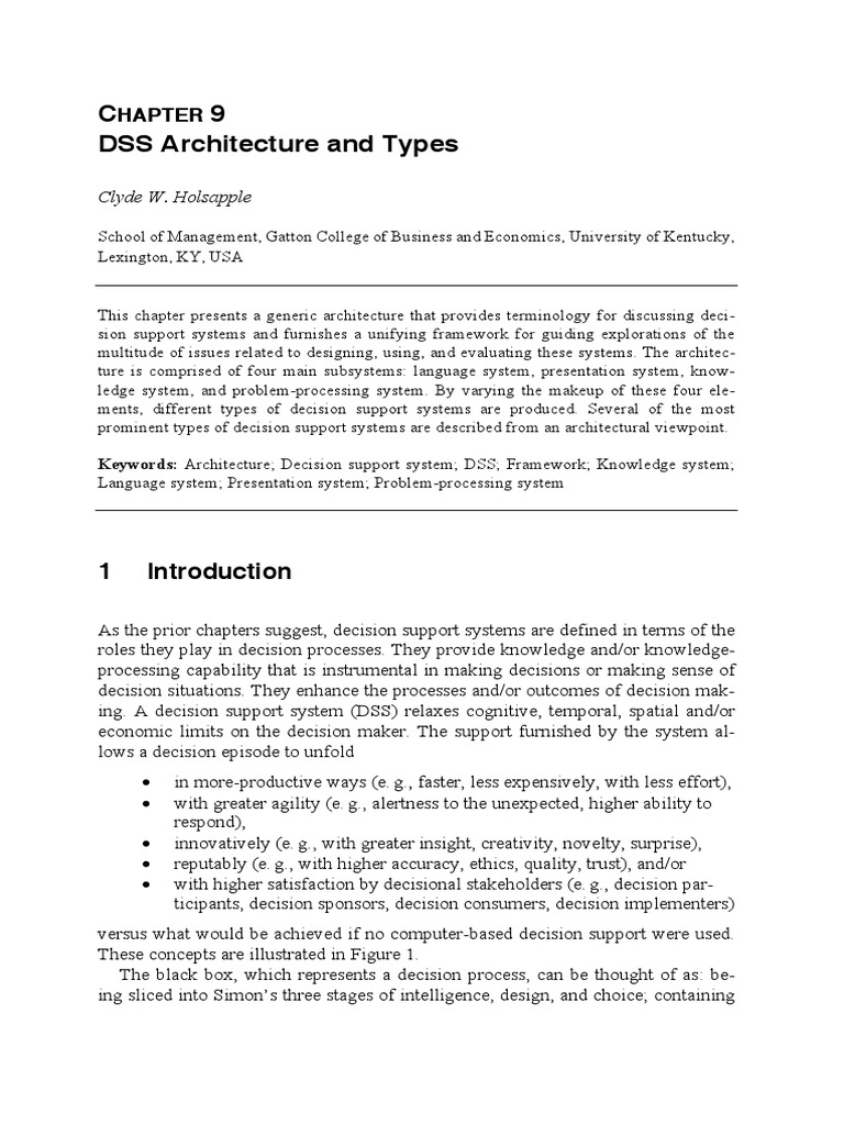 DSS Architecture and Types | PDF
