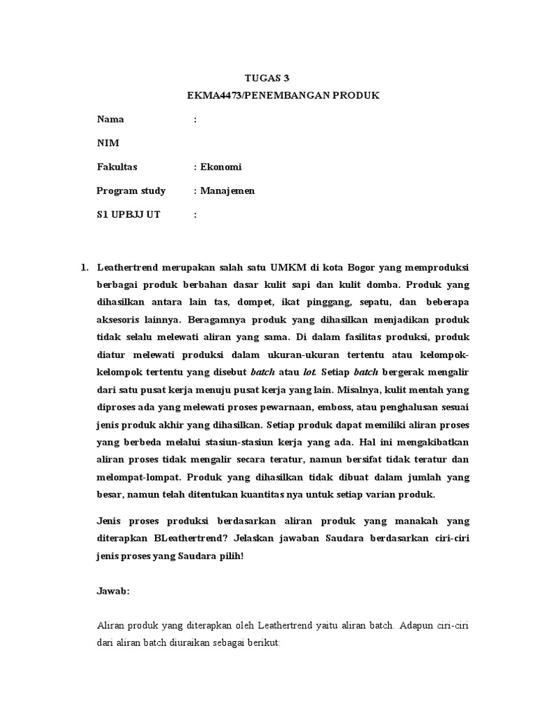 Tuton 3 Pengembangan Produk Ekma | PDF