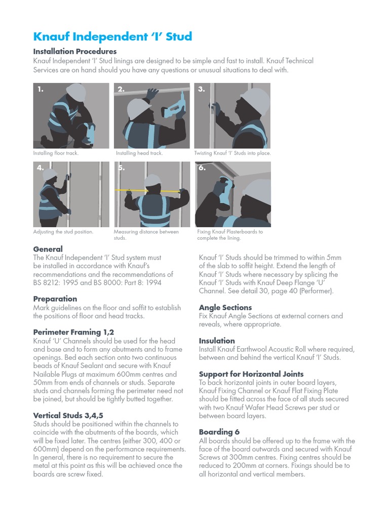 Knauf Independent I Stud - Installation | PDF