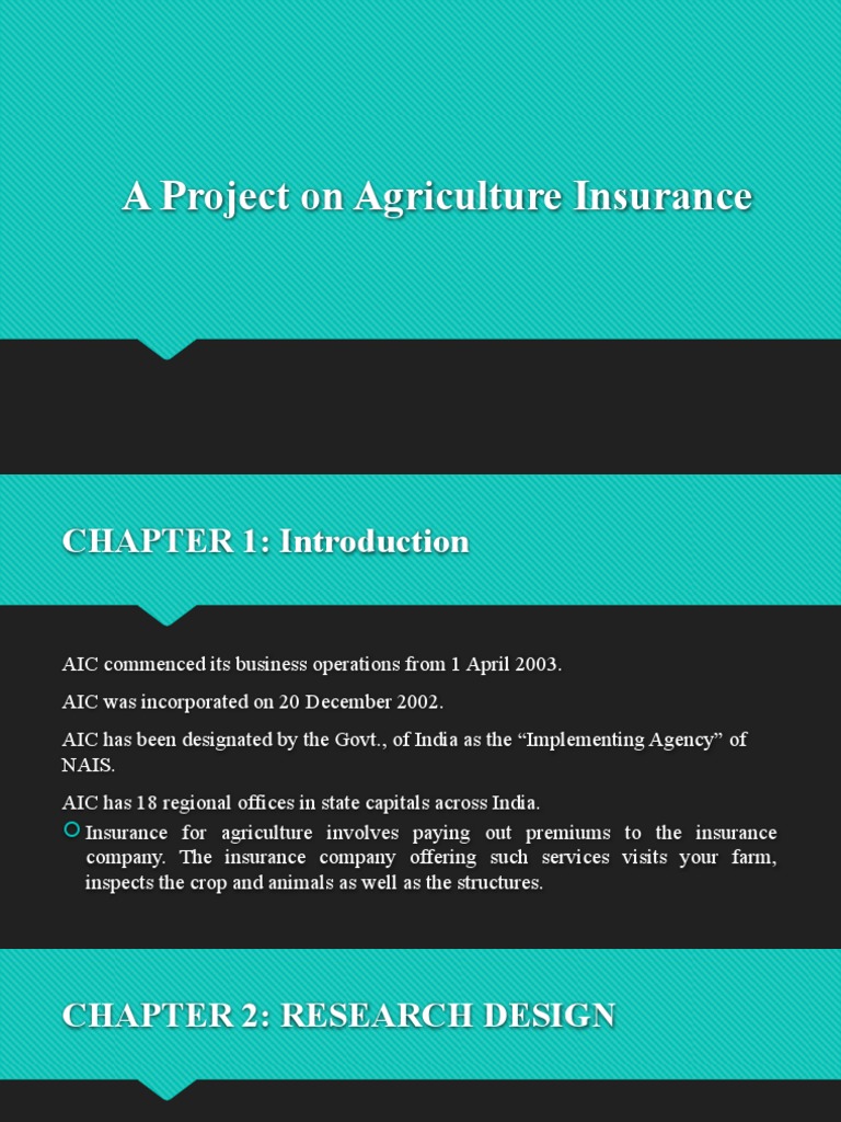 A Project On Agriculture Insurance | Download Free PDF | Crop Insurance ...