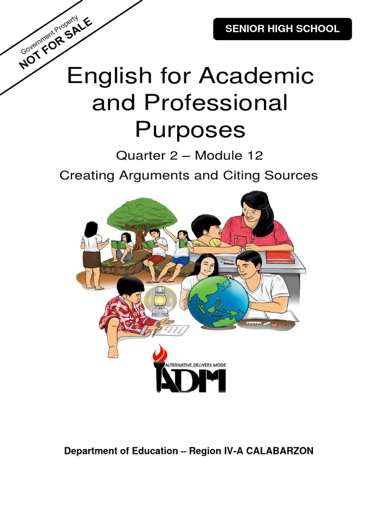 English For Academic and Professional Purposes: Quarter 2 - Module 12 Creating Arguments and ...